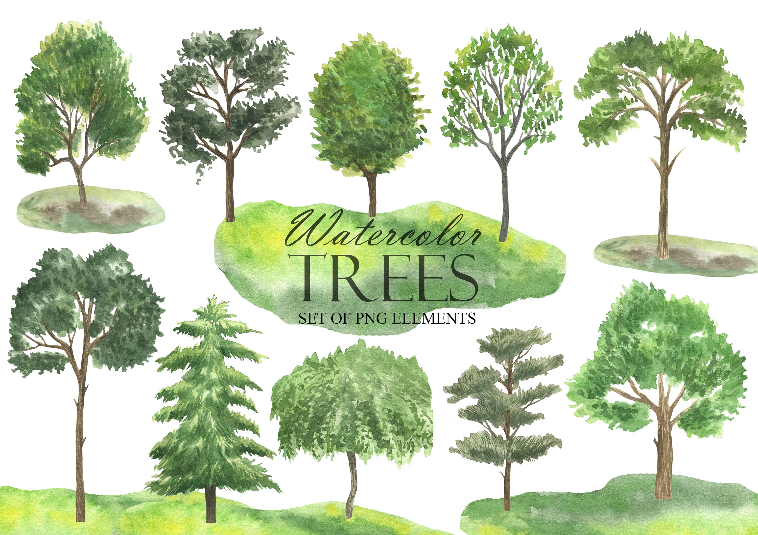 Green Forest Trees Clip Art