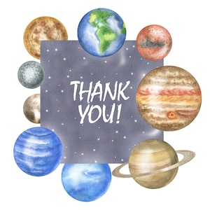 Watercolor Planets Clipart, Solar System Clip Art, Outer Space ...