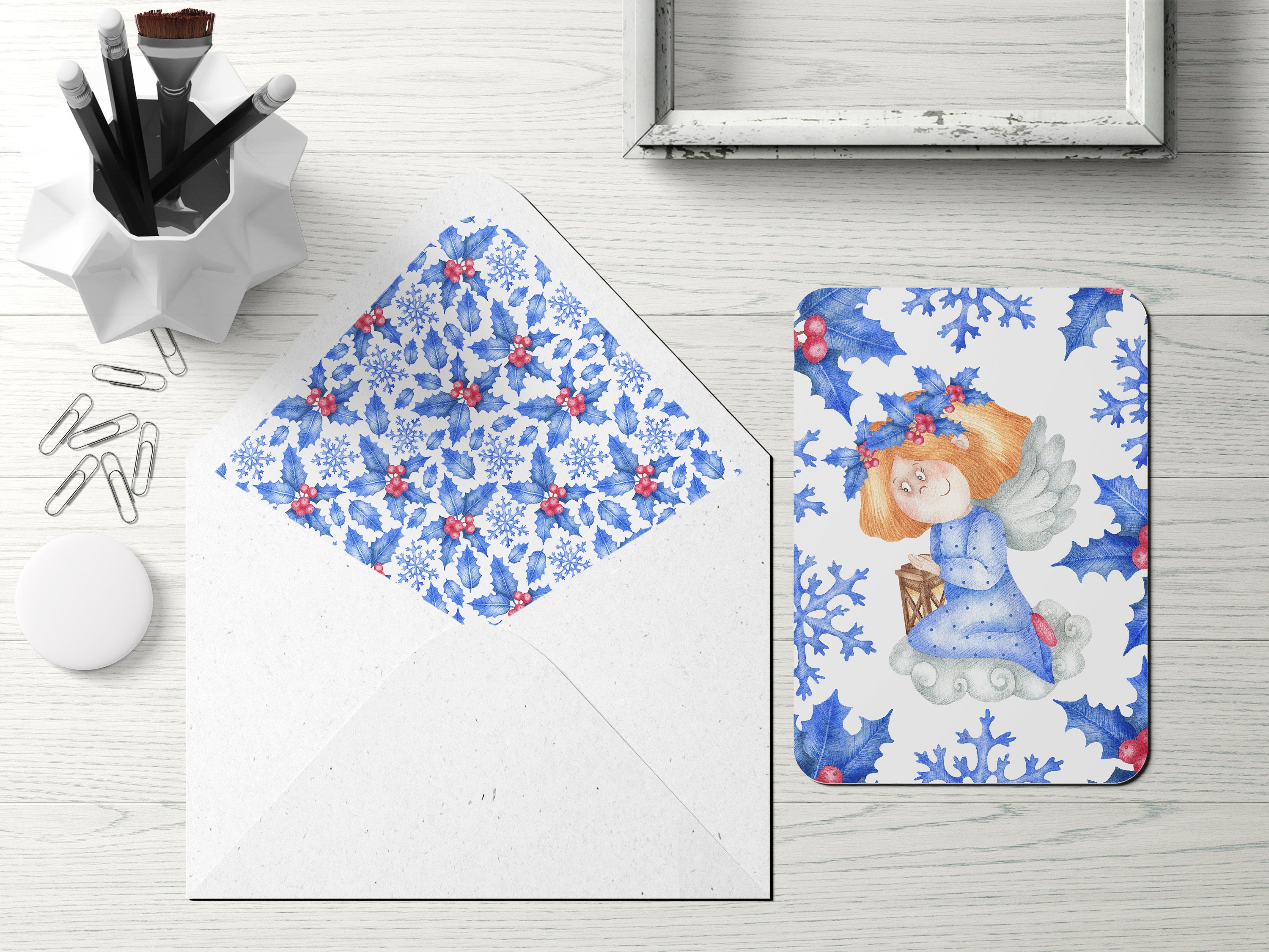 Watercolor Christmas Angels Clipart, Winter Clipart, Snowflakes Png ...