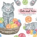Watercolor Cats and Yarn Clipart, Kittens Clip Art, Pet Portrait ...