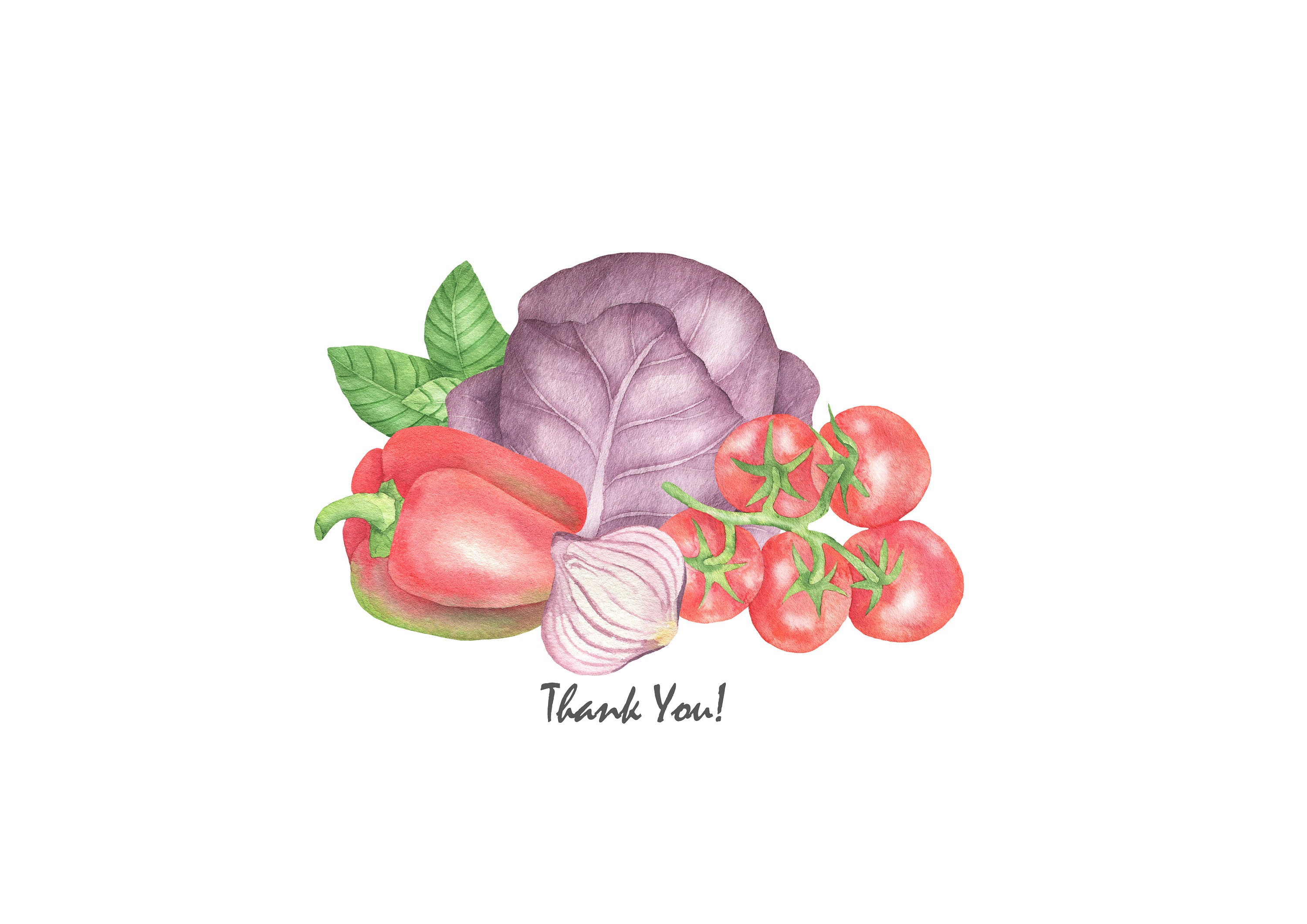 Watercolor Vegetable Clipart Kitchen Autumn Tomato Pepper | Etsy