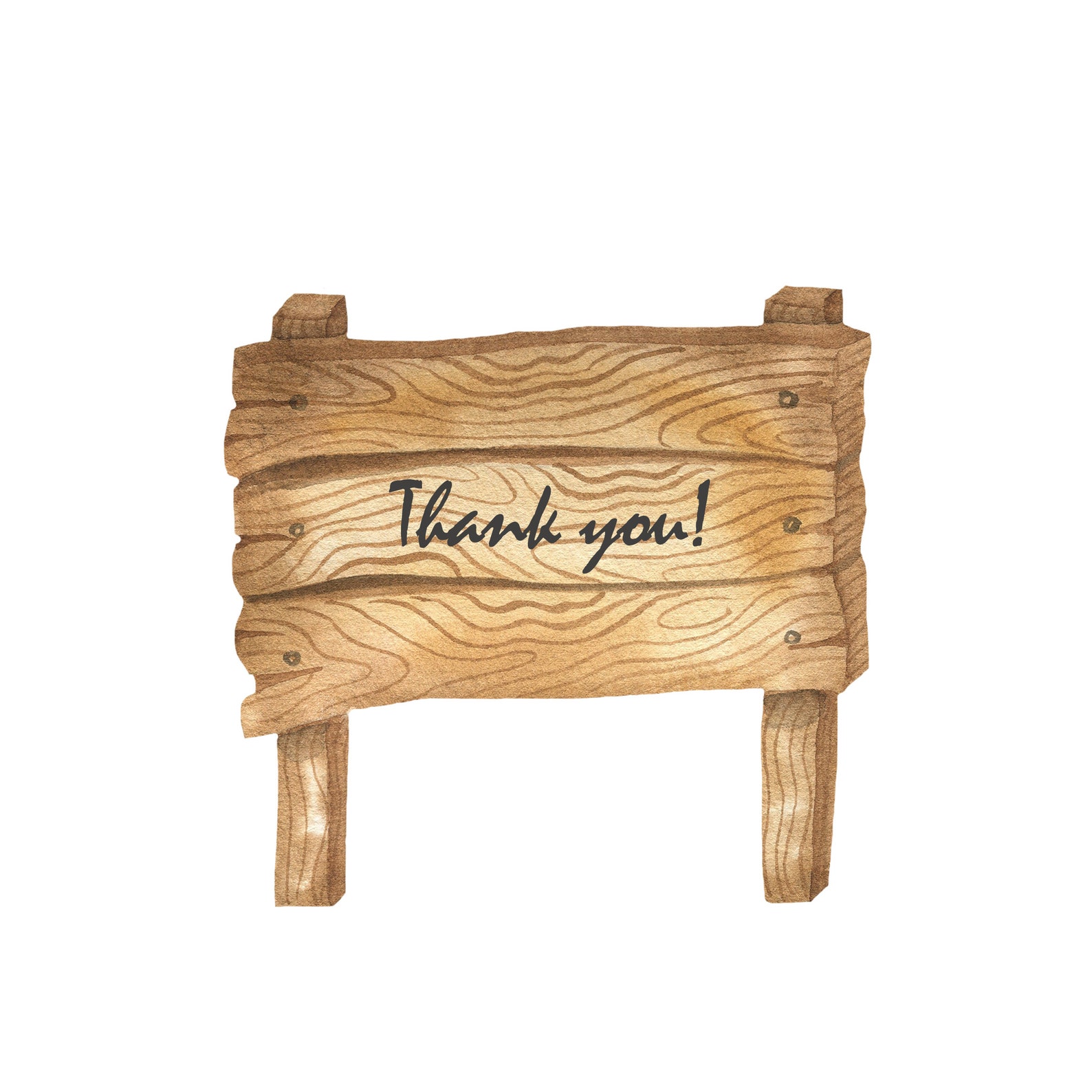 Watercolor Wood Sign Clipart Rustic Sign Slice Clip Art - Etsy UK