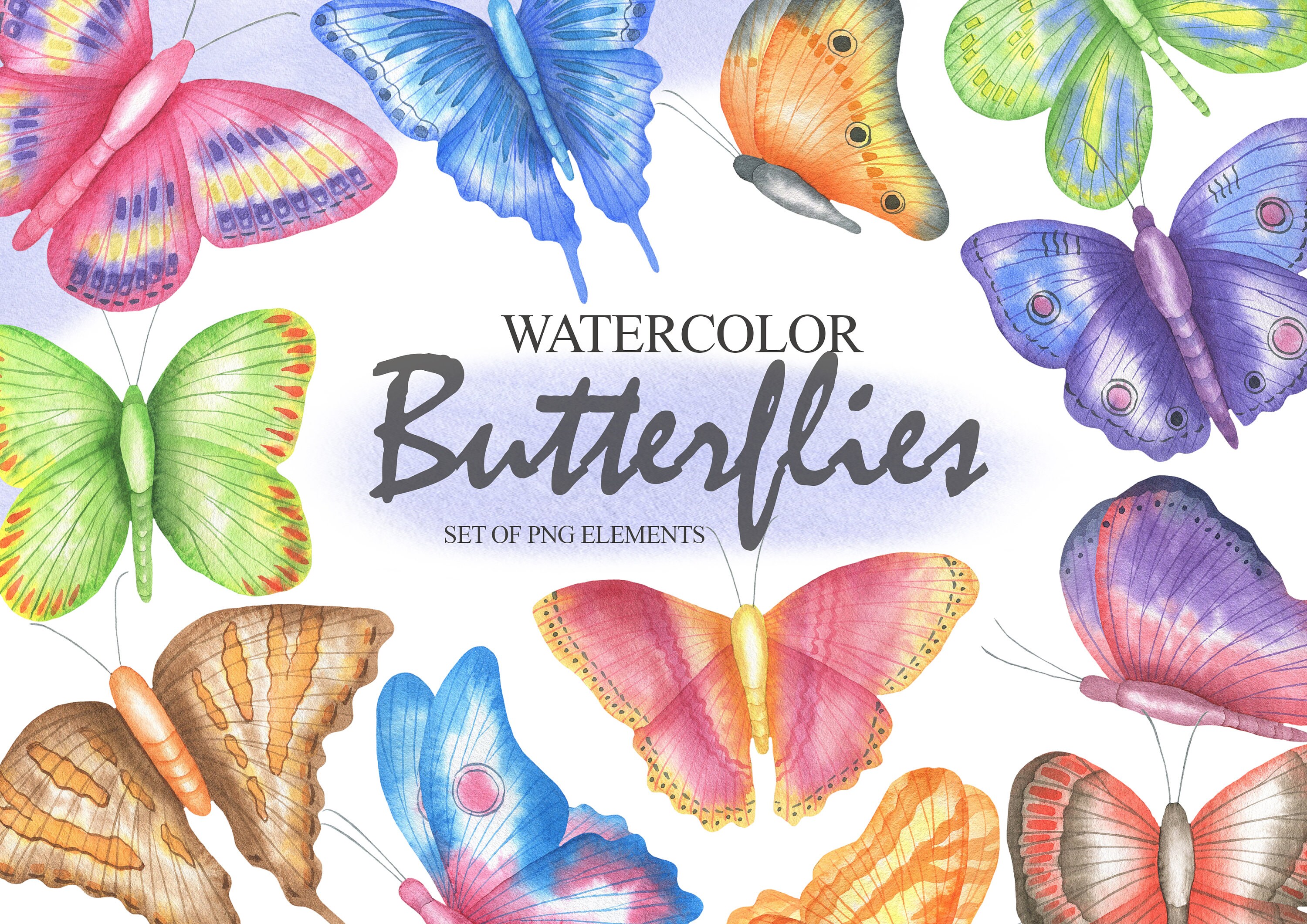 Watercolor Butterfly Clipart Hand Painted Butterflies Clip - Etsy