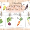 Watercolor Vegetable Alphabet ABC Card, Learning Letters, Printable ...