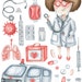 Watercolor Medical Clipart, Doctor Clip Art, Ambulance, Quarantine ...