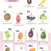 Watercolor Fruit Alphabet ABC Card, Learning Letters, Printable ...