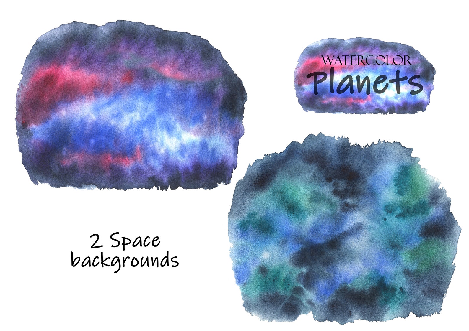 Watercolor Space Planet Clipart Solar System Illustrations - Etsy