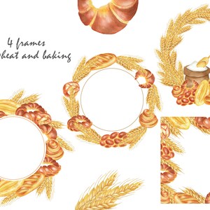 Watercolor Baking, Bread Clipart, Baked Foods, Breakfast, Dessert, Cake ...