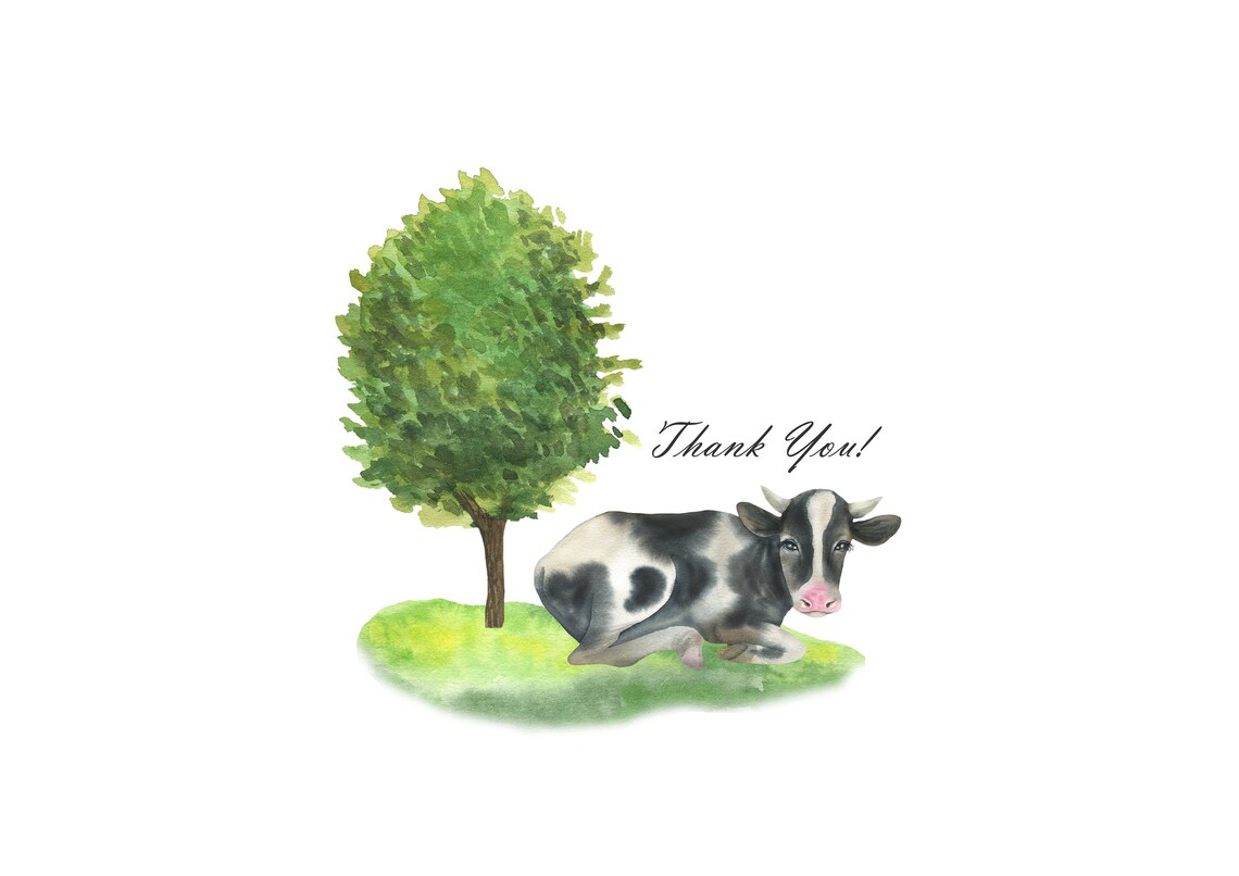 Watercolor Cow Clipart Cattle Clip Art Calf Clipart Dairy - Etsy