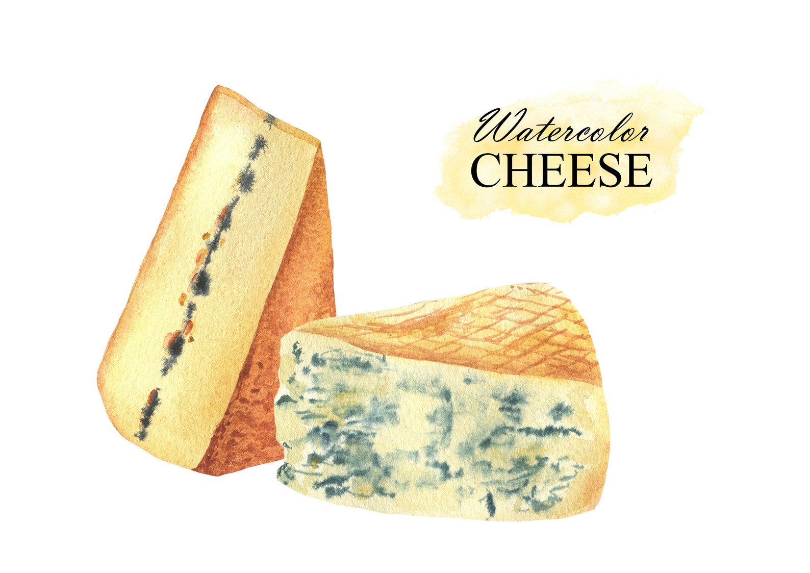 Watercolor Cheese Clipart, Types of Cheeses, Cheese Clip Art ...