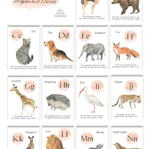 Watercolor Animal Alphabet ABC Card, Learning Letters, Printable ...