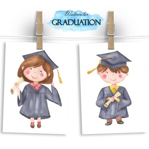 Watercolor Graduation Clipart, Graduates Clip Art, School, College ...