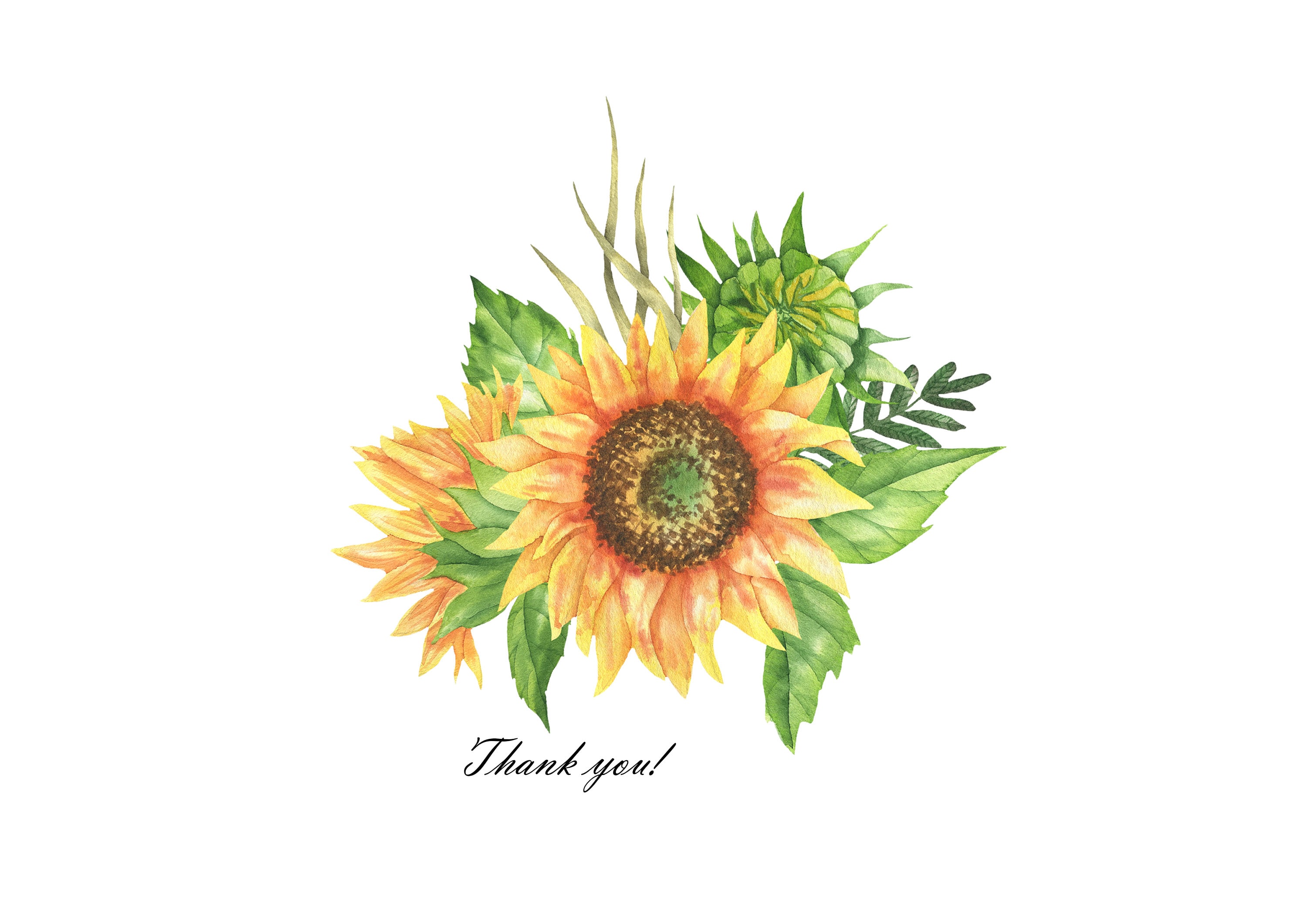 Watercolor Sunflower Bouquet Clipart Sunflowers Wedding - Etsy