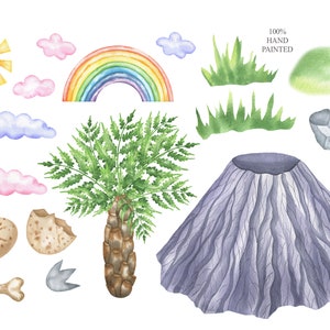 Watercolor Dinosaur Clipart, Animals for Children Clip Art, T Rex, Baby ...