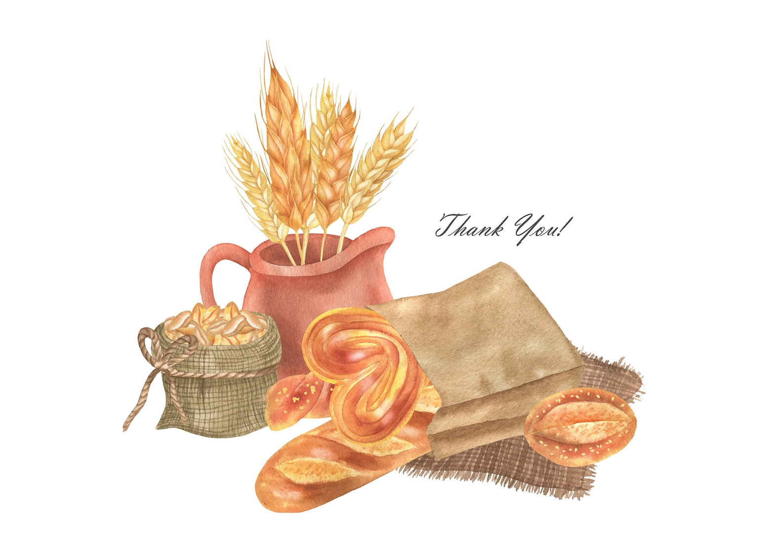 Watercolor Bread Clipart Bakery Baking Clip Art Baked Goods - Etsy
