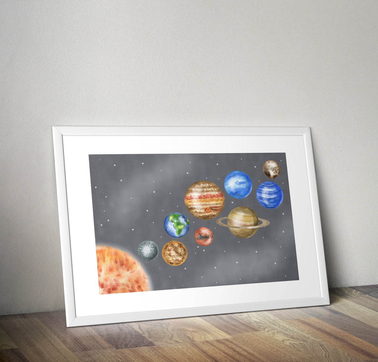 Watercolor Planets Clipart, Solar System Clip Art, Outer Space ...