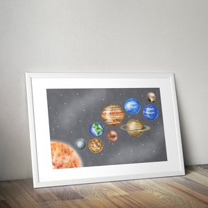 Watercolor Planets Clipart, Solar System Clip Art, Outer Space ...