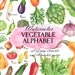 Watercolor Vegetable Alphabet Clipart, Vegetables ABC, Alphabet Poster ...
