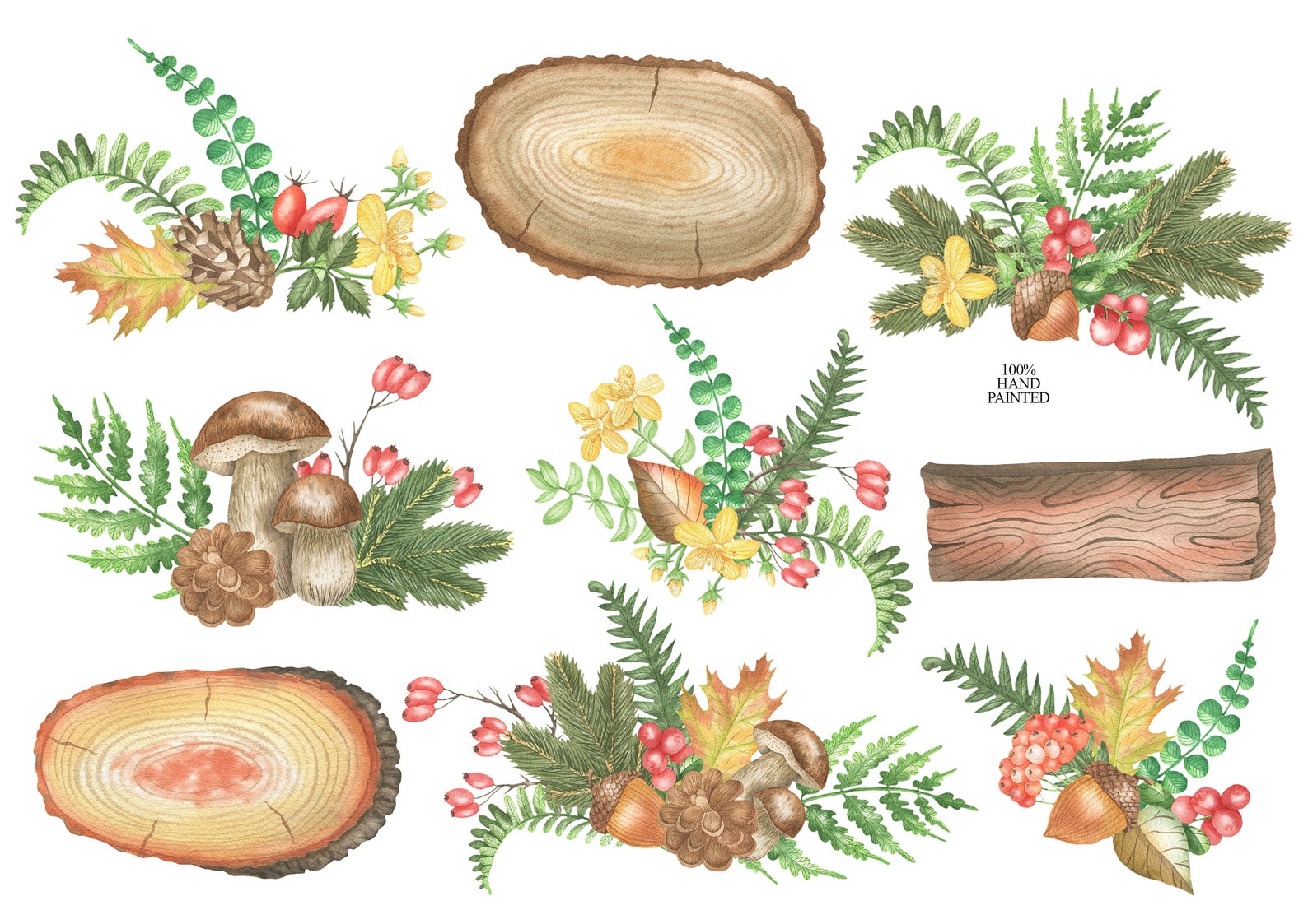 Watercolor Woodland Animals Clipart Nursery Art Wall Decor - Etsy