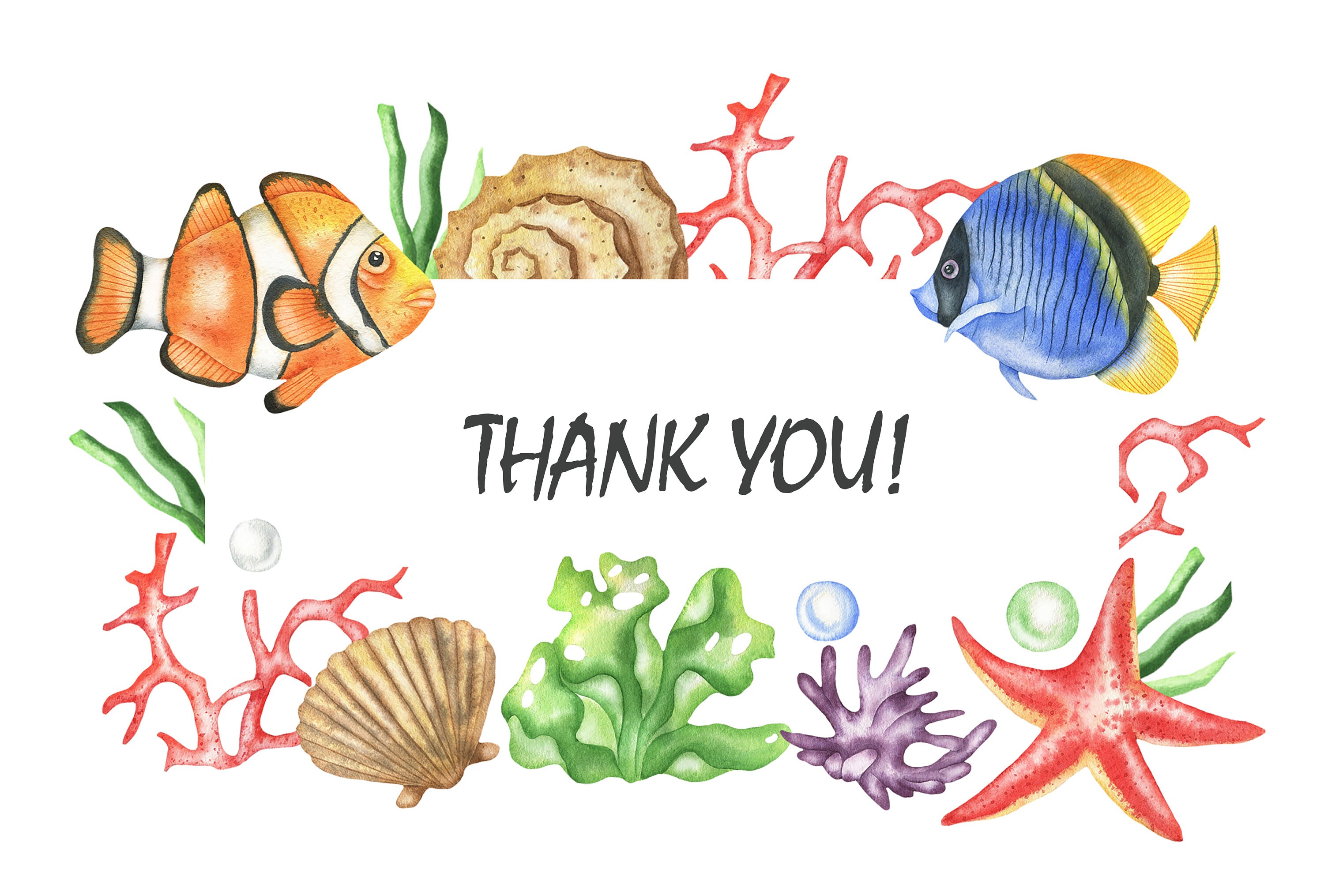 Watercolor Fish Clipart, Colorful Tropical Fish Clip Art, Sea Animals ...