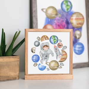 Outer Space Clipart, Watercolor Solar System, Galaxy and Cosmonaut Clip ...