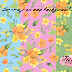 Flower Digital Paper Pack, Watercolor Seamless Patterns of Flowers ...