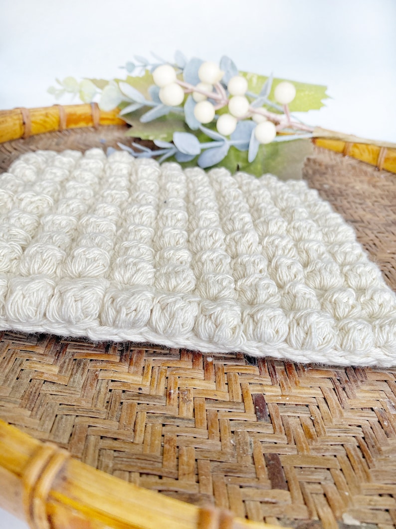 Bobble Trivet, Crochet Hot Pad Pattern, Bobble Stitch Hot Pad Pattern ...