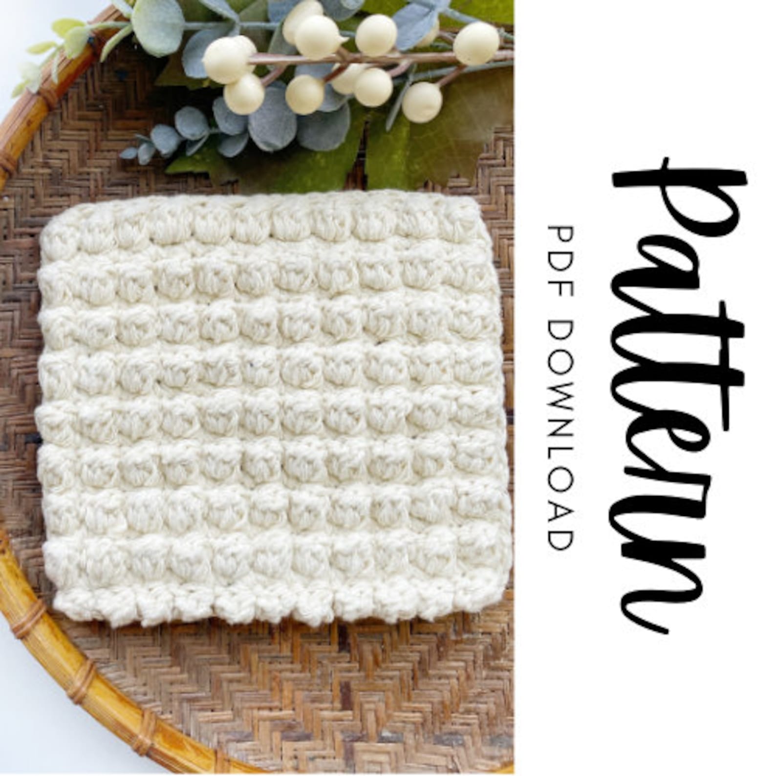 Bobble Trivet, Crochet Hot Pad Pattern, Bobble Stitch Hot Pad Pattern ...