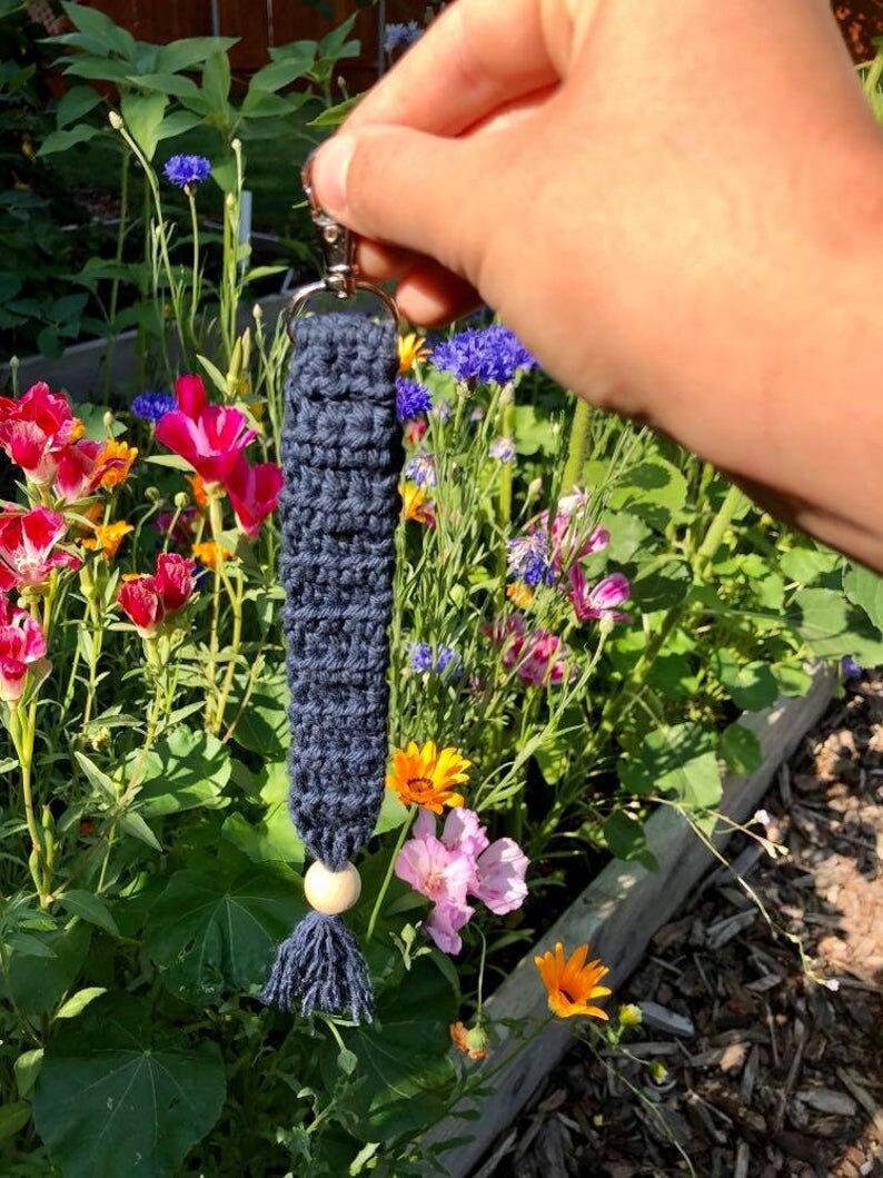 Boho Crochet Wrist Strap Keychain Pattern, Crochet Wristlet Pattern ...