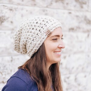 Crochet Slouch Hat Pattern, Slouch Hat Pattern, Slouchy Beanie Pattern ...