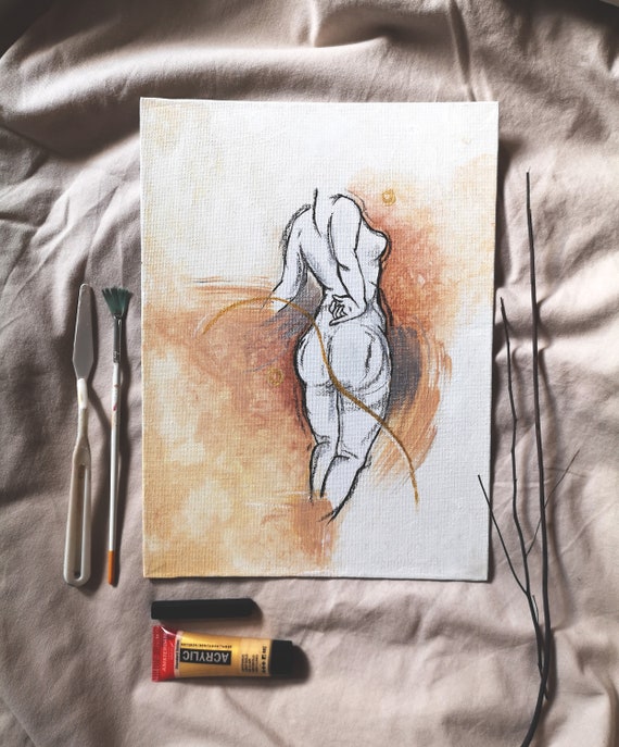 Abstract Body Mixed media painting acrylic and soft pastels | Etsy