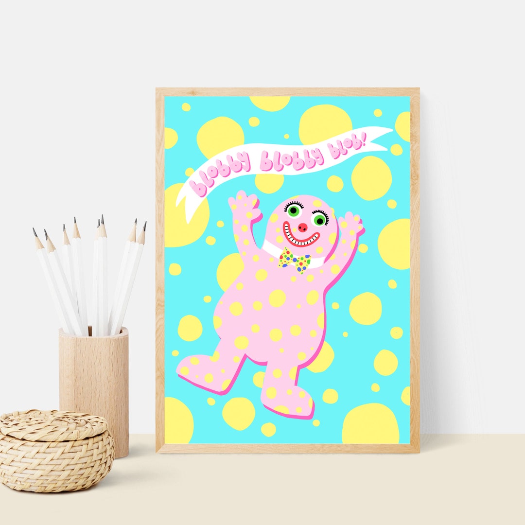 Mr Blobby Print 90s Nostalgia Poster Noel's House Party - Etsy Australia