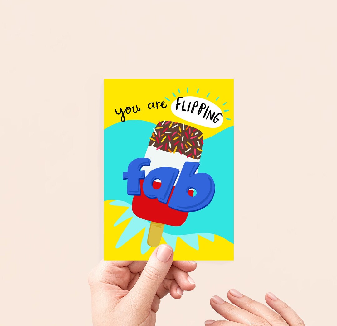 FAB Retro Ice Lolly Inspired Funny Card, You Are Flipping Fab - Etsy