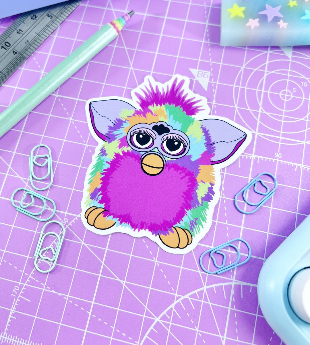 Furby Cute Sticker, Matte 80s and 90s Aesthetic Childhood Nostalgia ...
