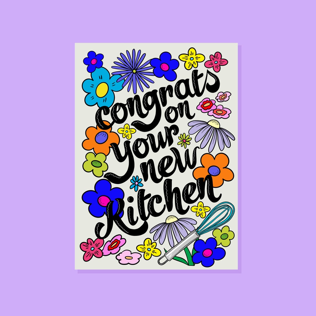 Congrats on Your New Kitchen Greetings Card, Fancy New Kitchen, Kitchen ...