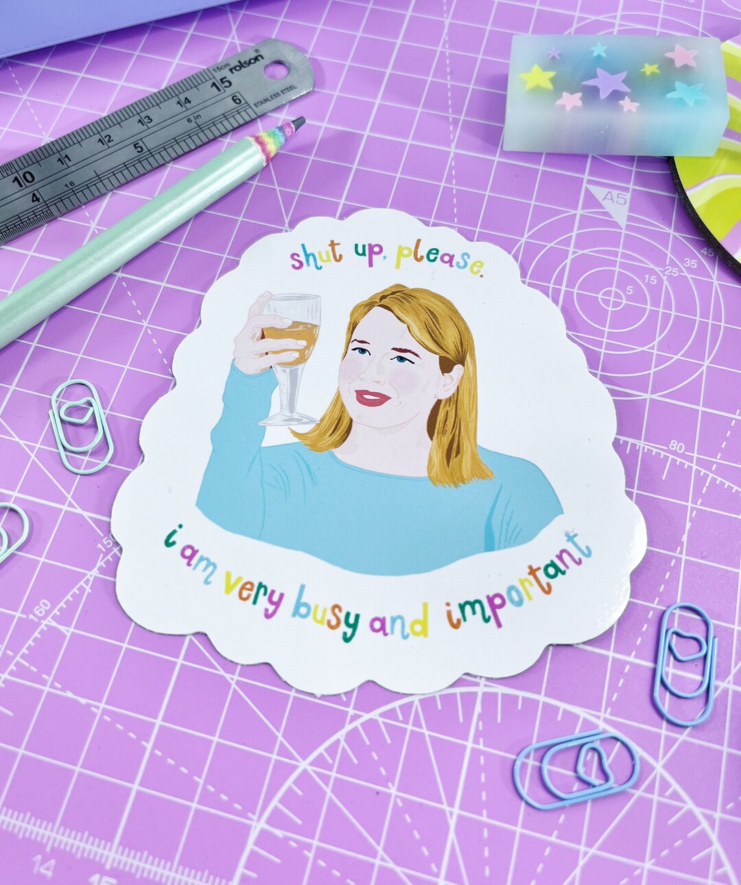 Bridget, Shut up Please Im Very Busy and Important Vinyl Sticker - Etsy