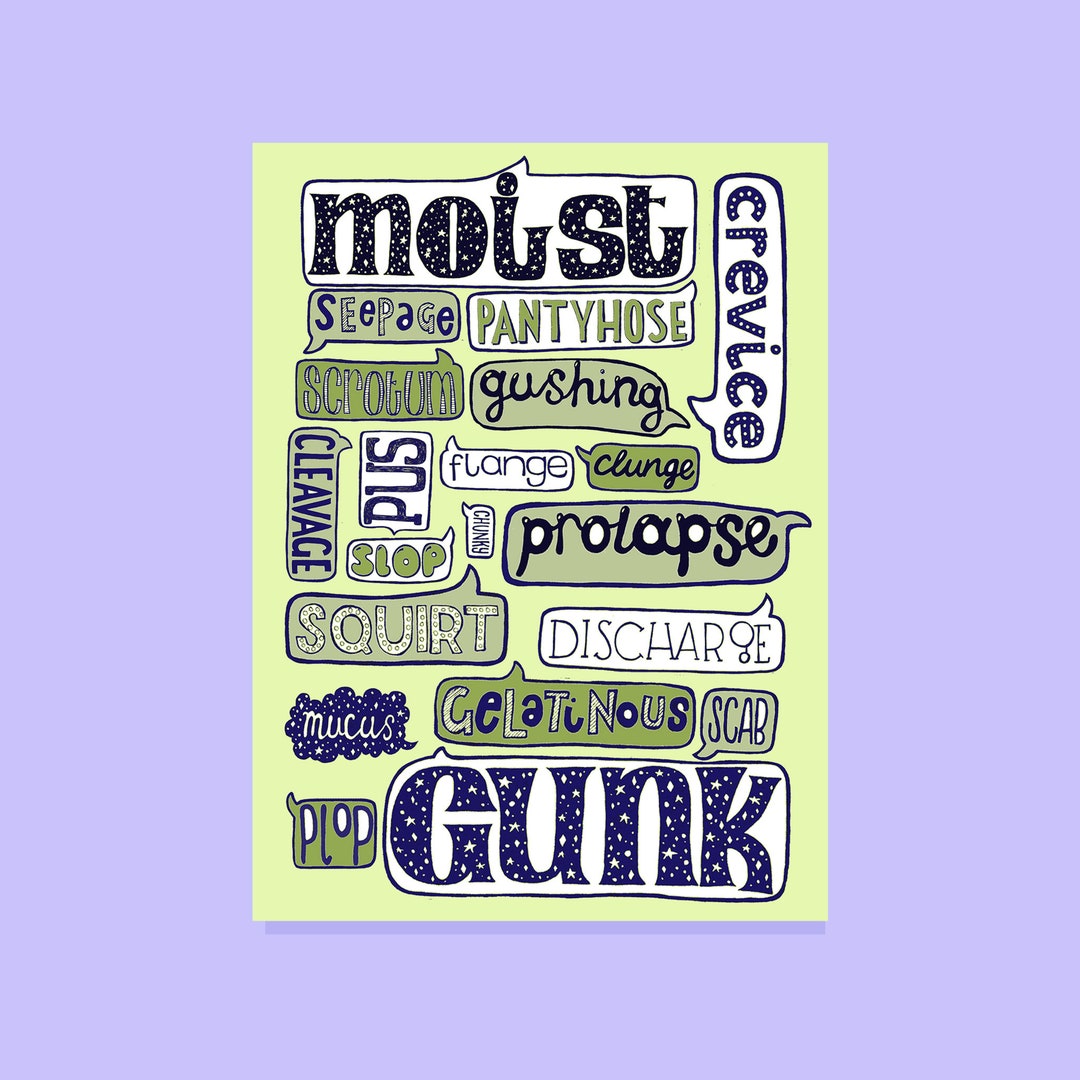 Nasty Words A6 Greetings Card, Most Hated Words, Yuk Sayings Card ...