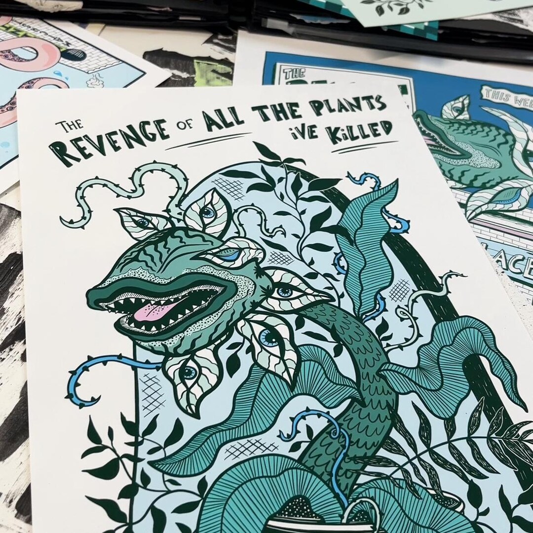 Revenge of the Houseplants Print - Original Hand Illustrated Giclee Art ...