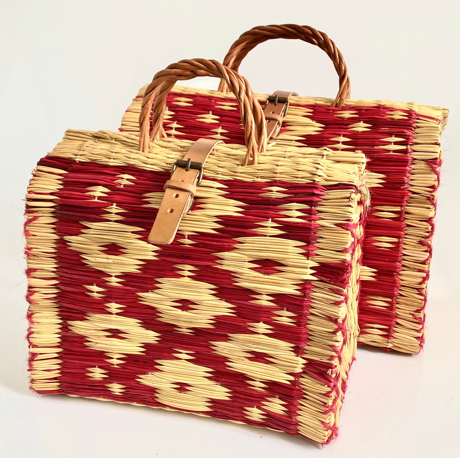 Basket Portuguese Reed Bag Flowers Tejo Wood & Cotton - Etsy