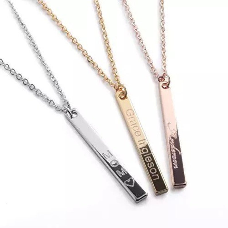 Blank Vertical Bar Necklace for Stamping or Engraving - Etsy