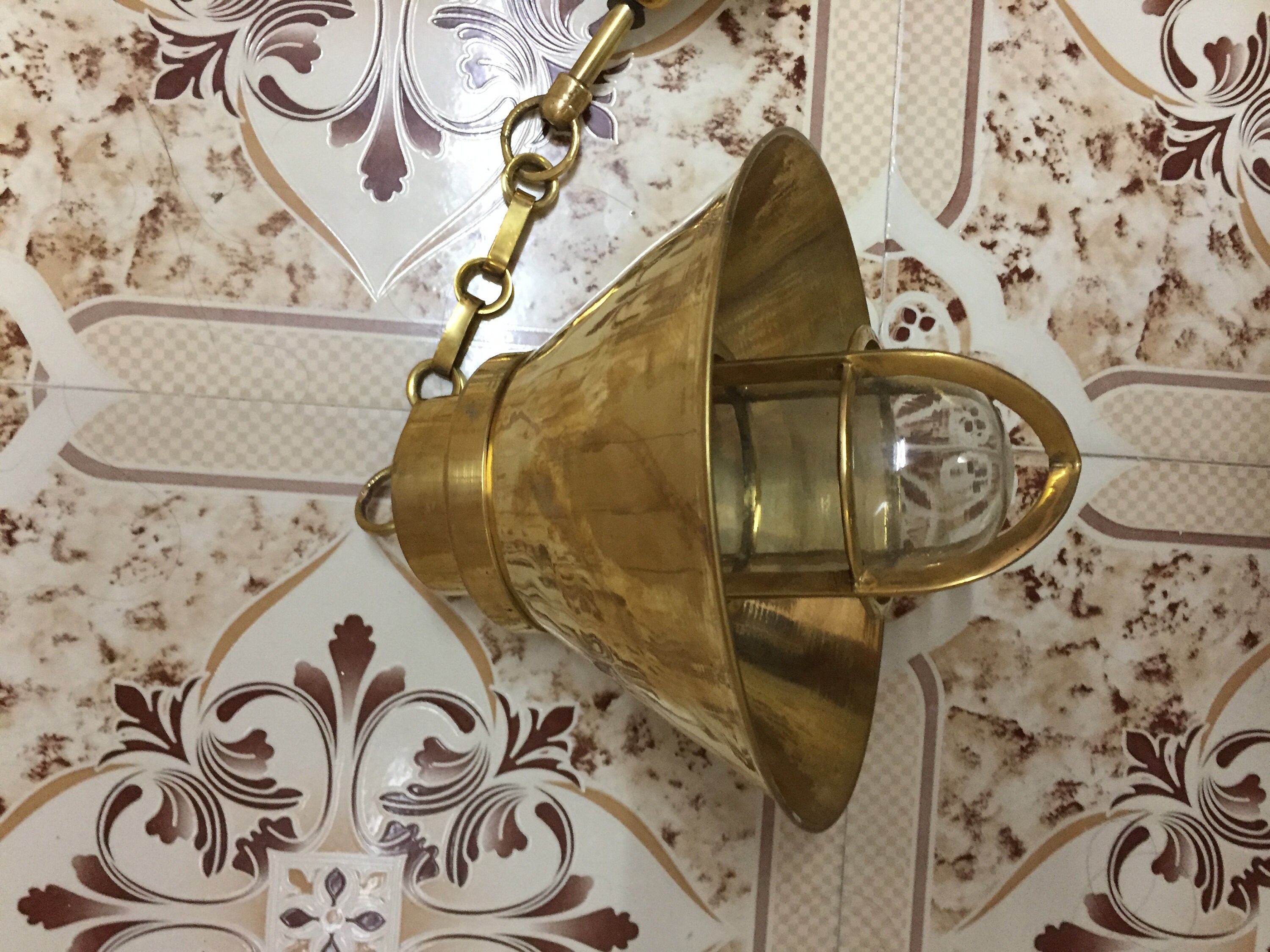 Nautical Ship Marine New Solid Brass Hanging Light With Shade One Pcs ...