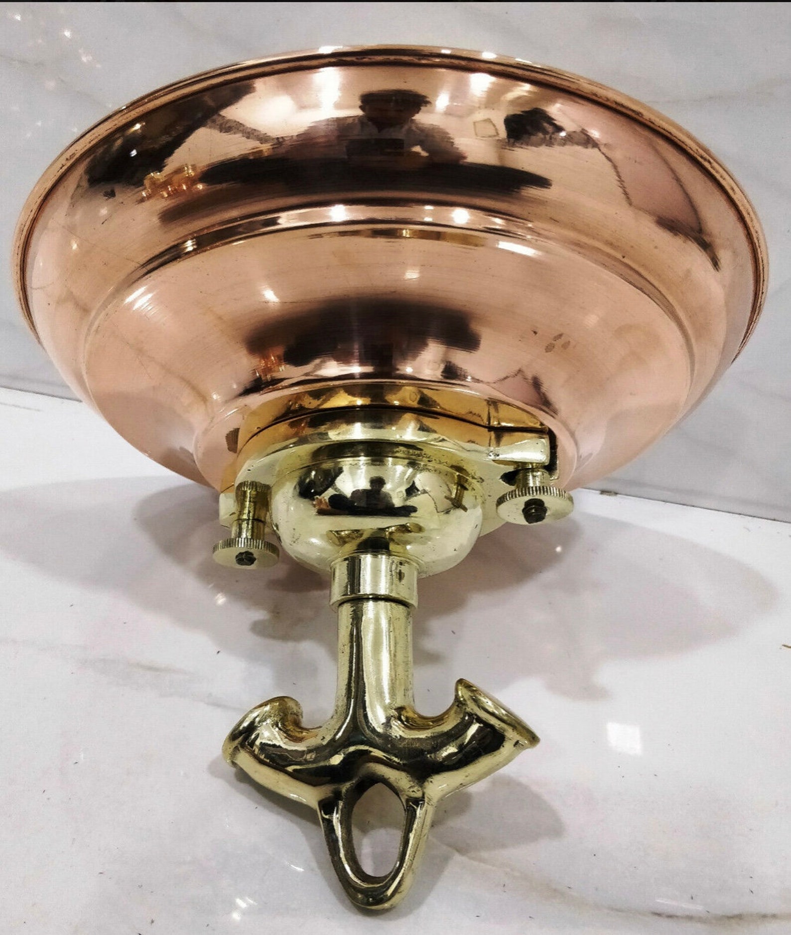 Nautical Vintage Style Hanging Bulkhead Brass & Copper Shade New Light ...