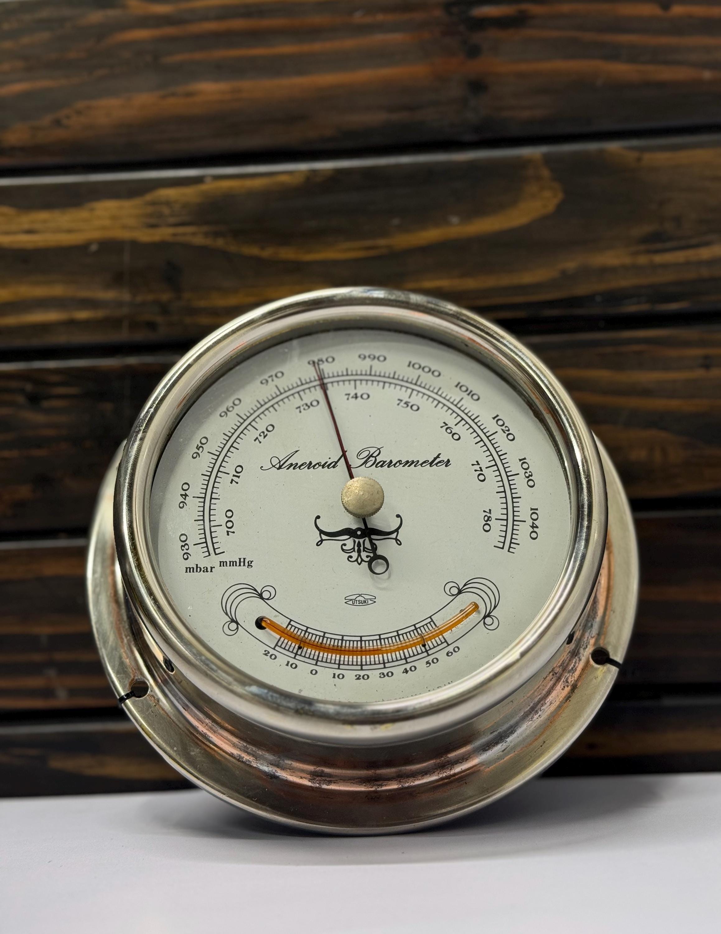 Maritime Original UTSUKI KEIKI Co, Ltd. Old Ship Antique Aneroid ...