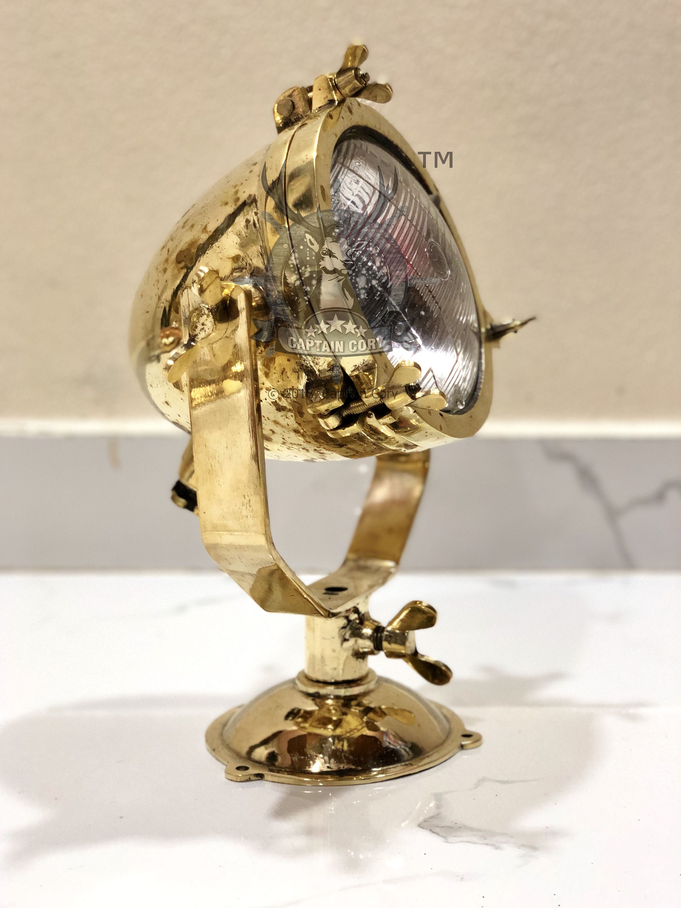 Nautical Maritime Boat Mini Ship Antique Spot Light With Stand - Etsy