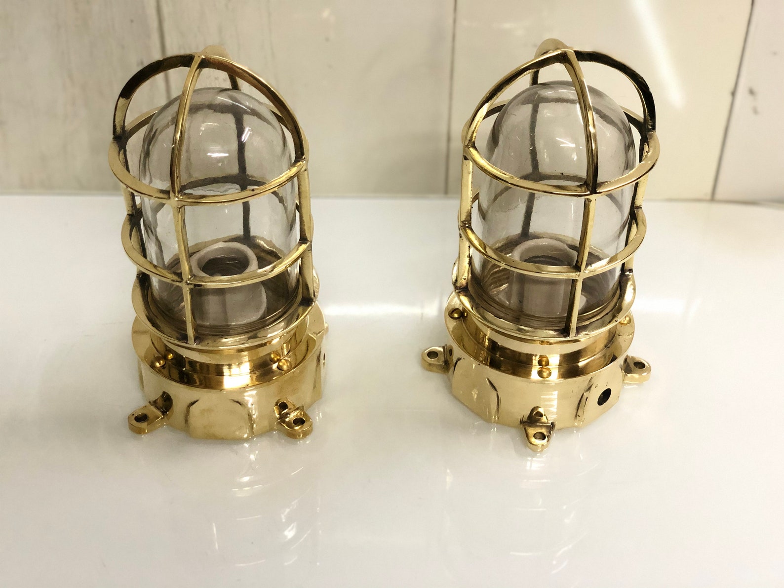 Nautical Handmade Antique Brass Maritime Bulkhead Ship Light - Etsy