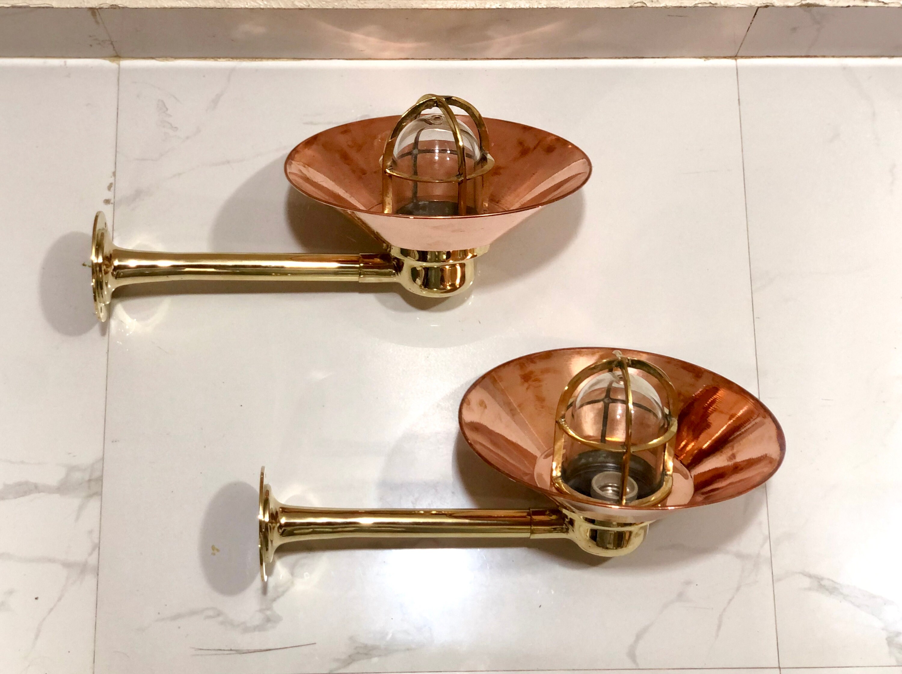 Authentic Straight Long Neck Vintage Old Swan Light With Copper Shade ...