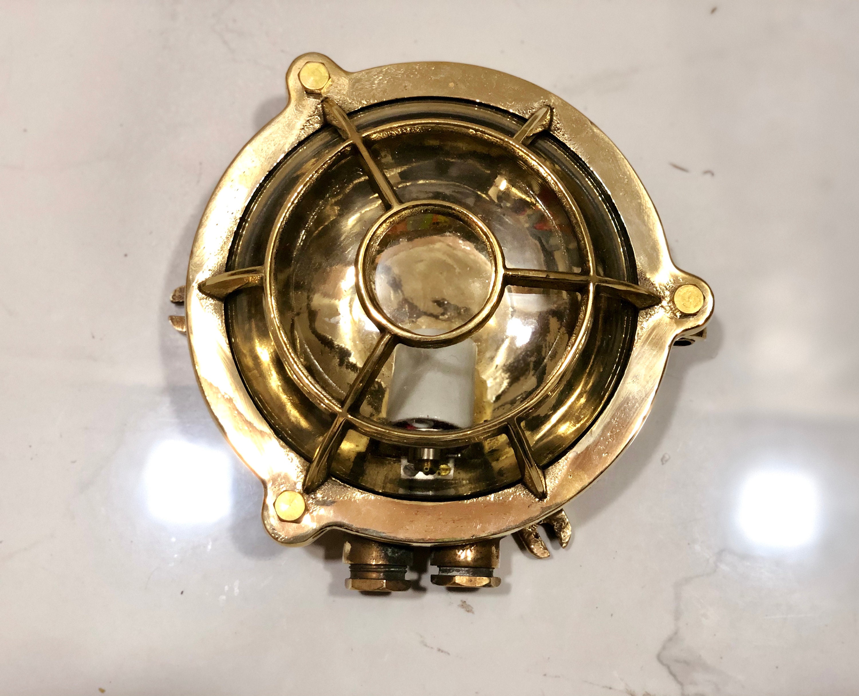Reclaimed Authentic Salvaged Ships Ceiling Bulkhead Deck Light Target ...