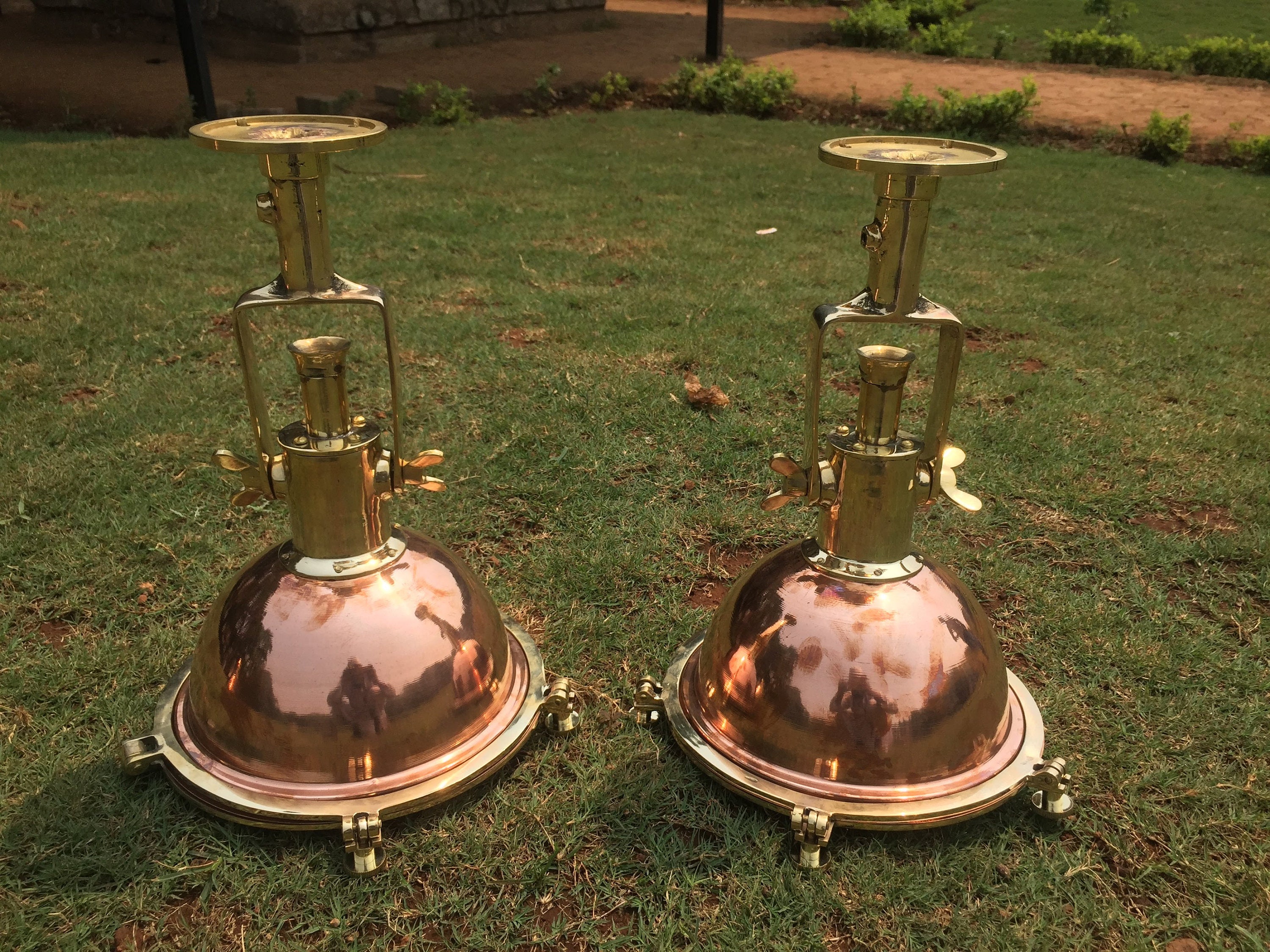 Nautical New Marine Brass and Copper Hanging Small Light With Base ...