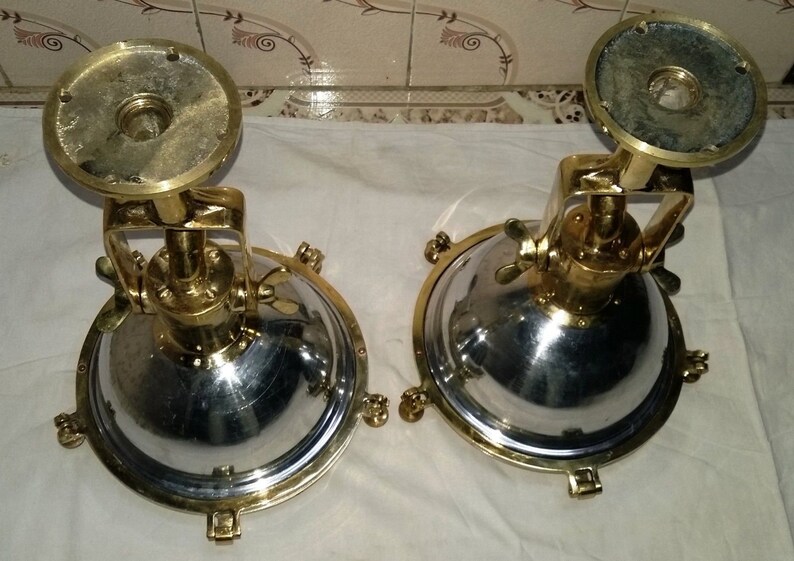 Nautical Aluminium & Brass Smooth Cargo Pendant Hanging Light Small Lot ...
