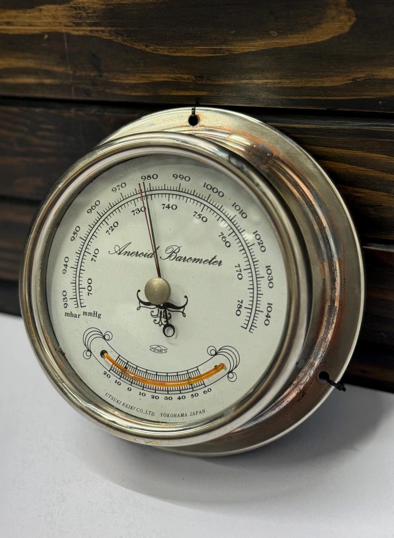 Maritime Original UTSUKI KEIKI Co, Ltd. Old Ship Antique Aneroid ...